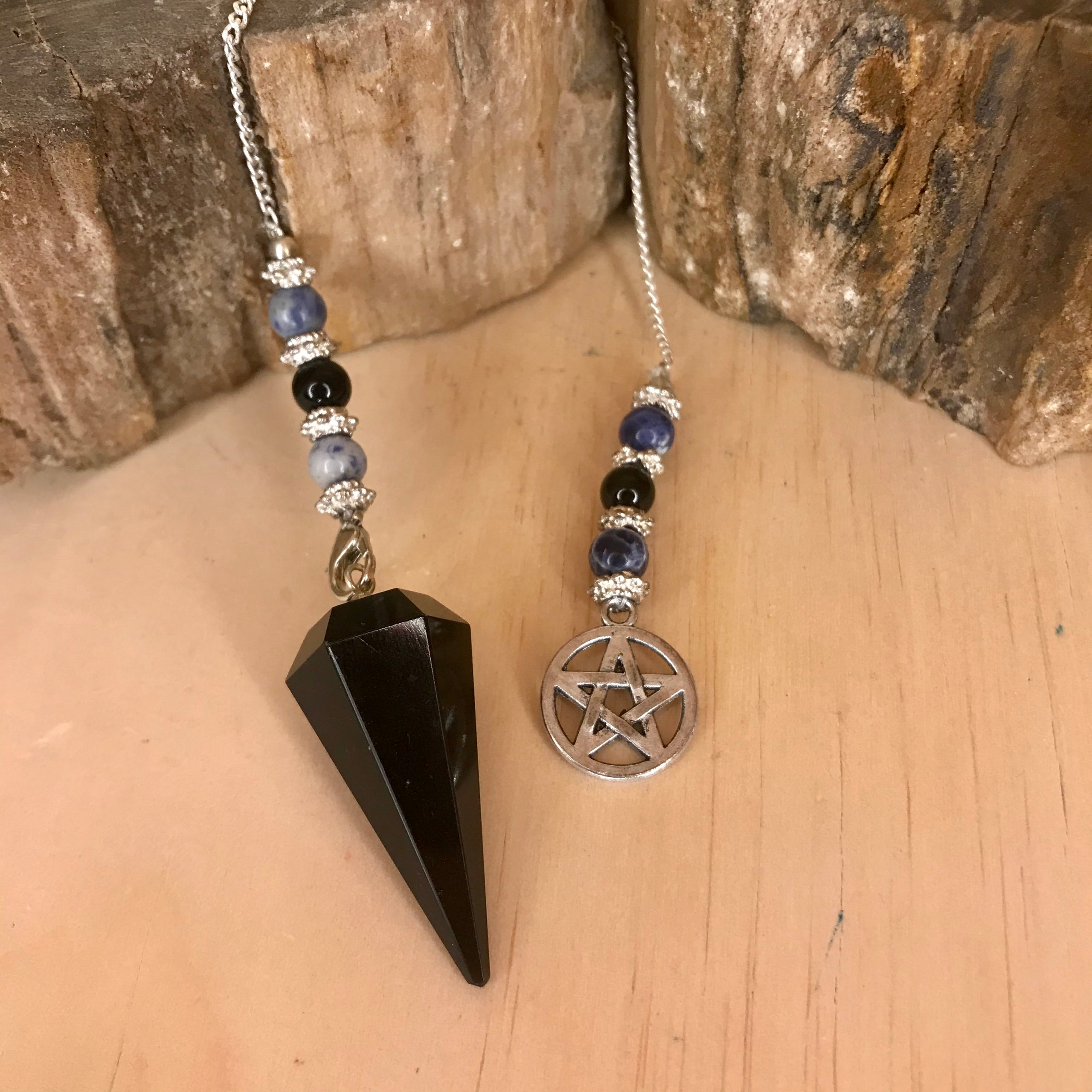Black Obsidian Pendulum with Pentacle | Tumbleweed Botanicals